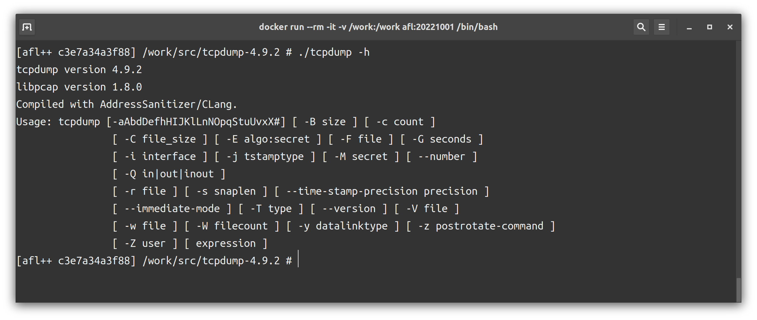 Fuzzing101-3：TCPdump